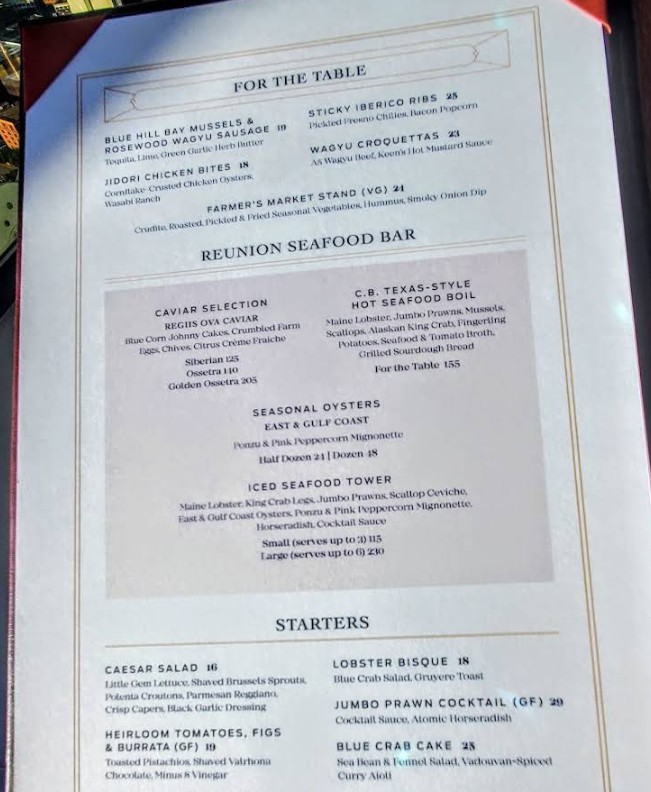 Crown Block Restaurant Menu | Fine Dining in Dallas, TX